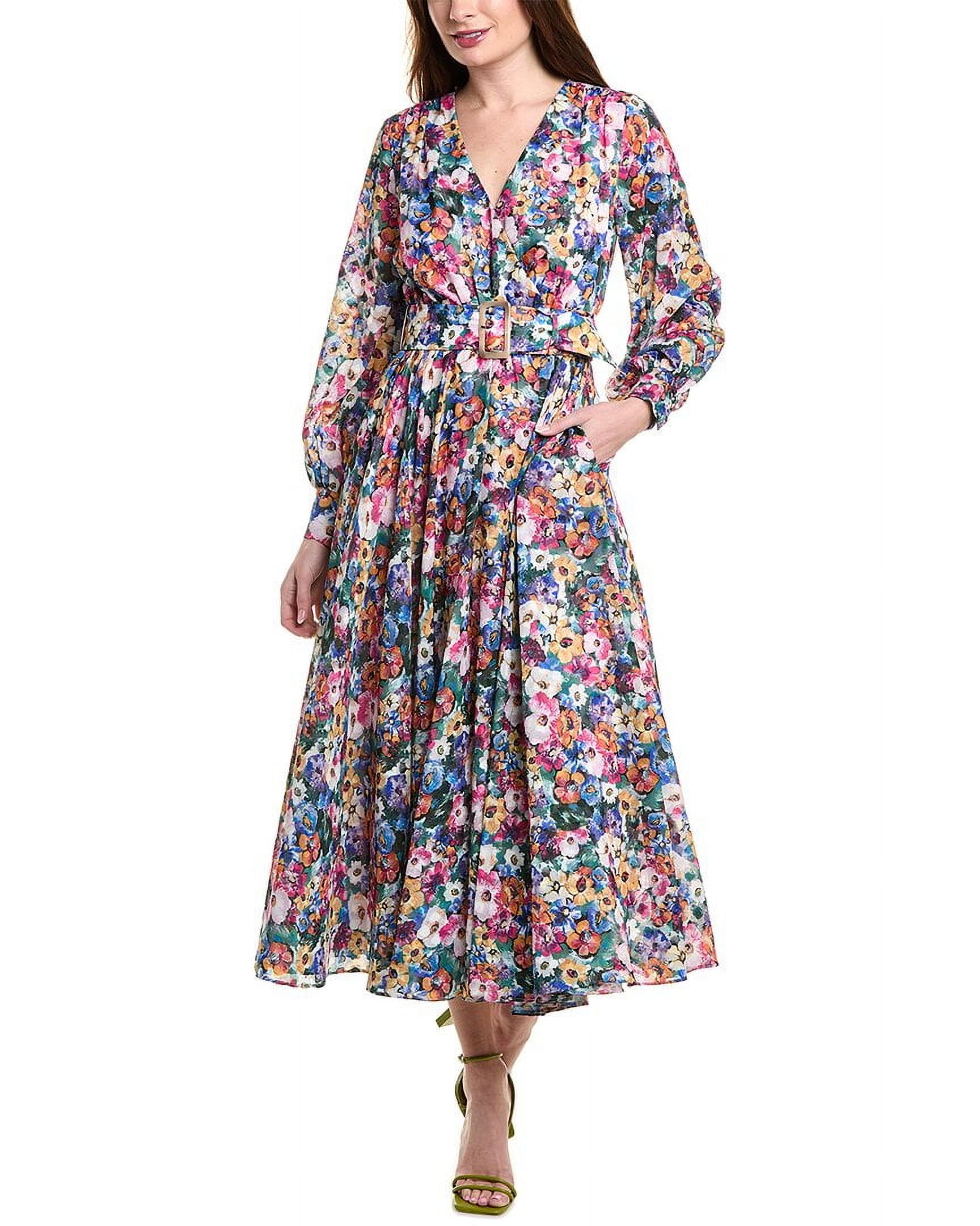 Elie Tahari womens The Milena Midi Dress, 10, Blue - Walmart.com