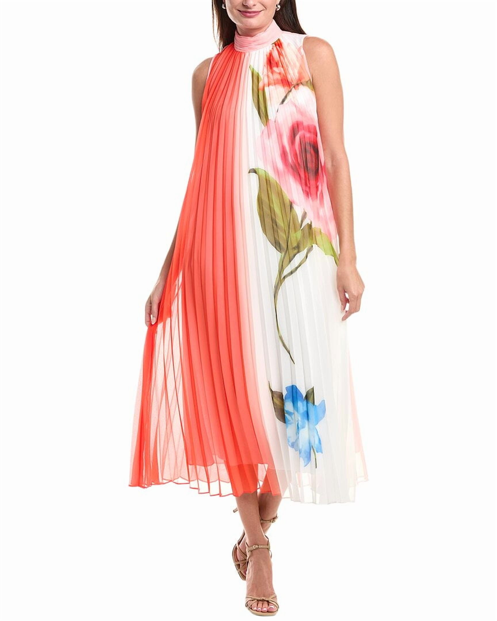 Elie Tahari womens The Reilley Spring Memory Maxi Dress, m, Orange ...