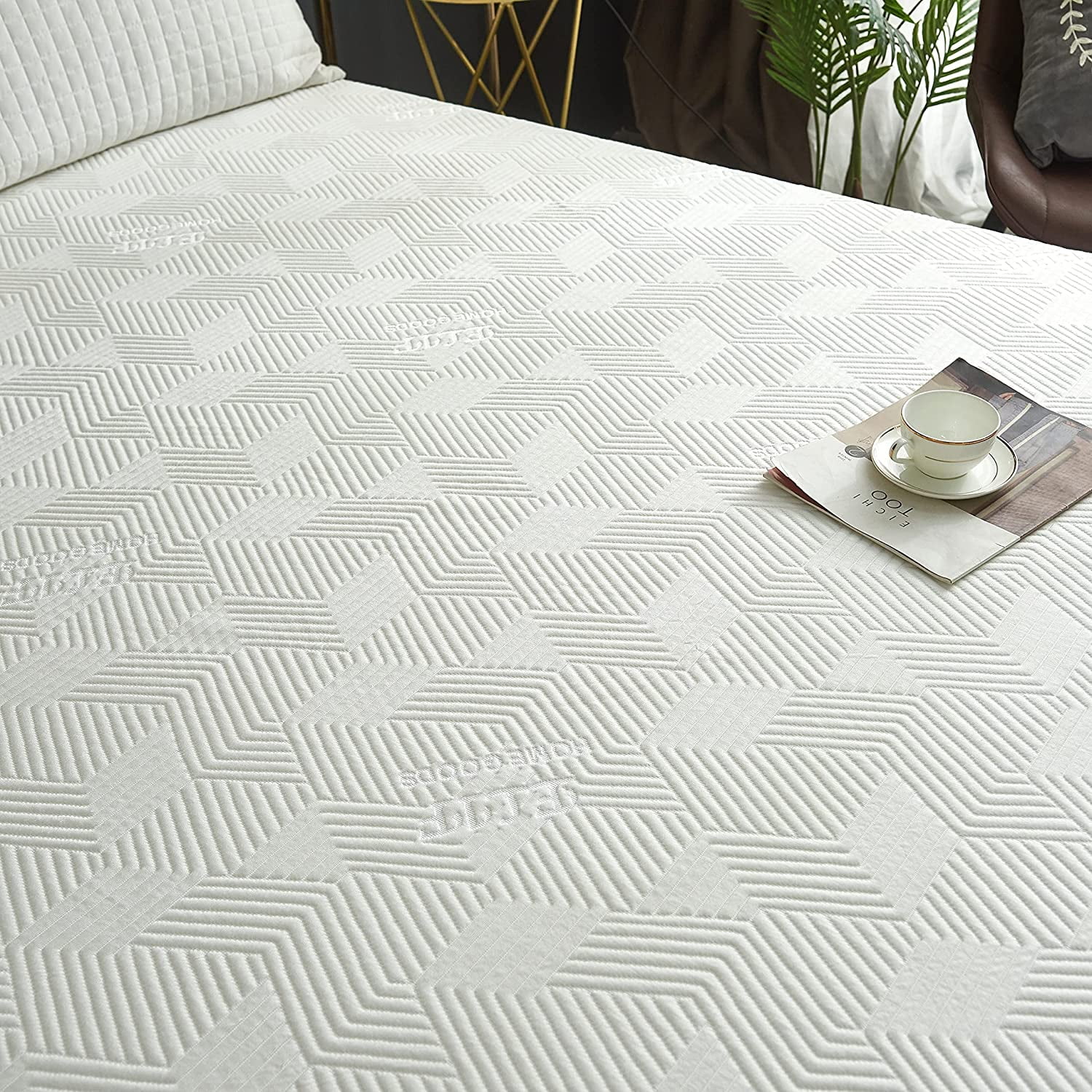 Elif Bamboo Mattress Protector Waterproof Fitted 3D Cover, King ...
