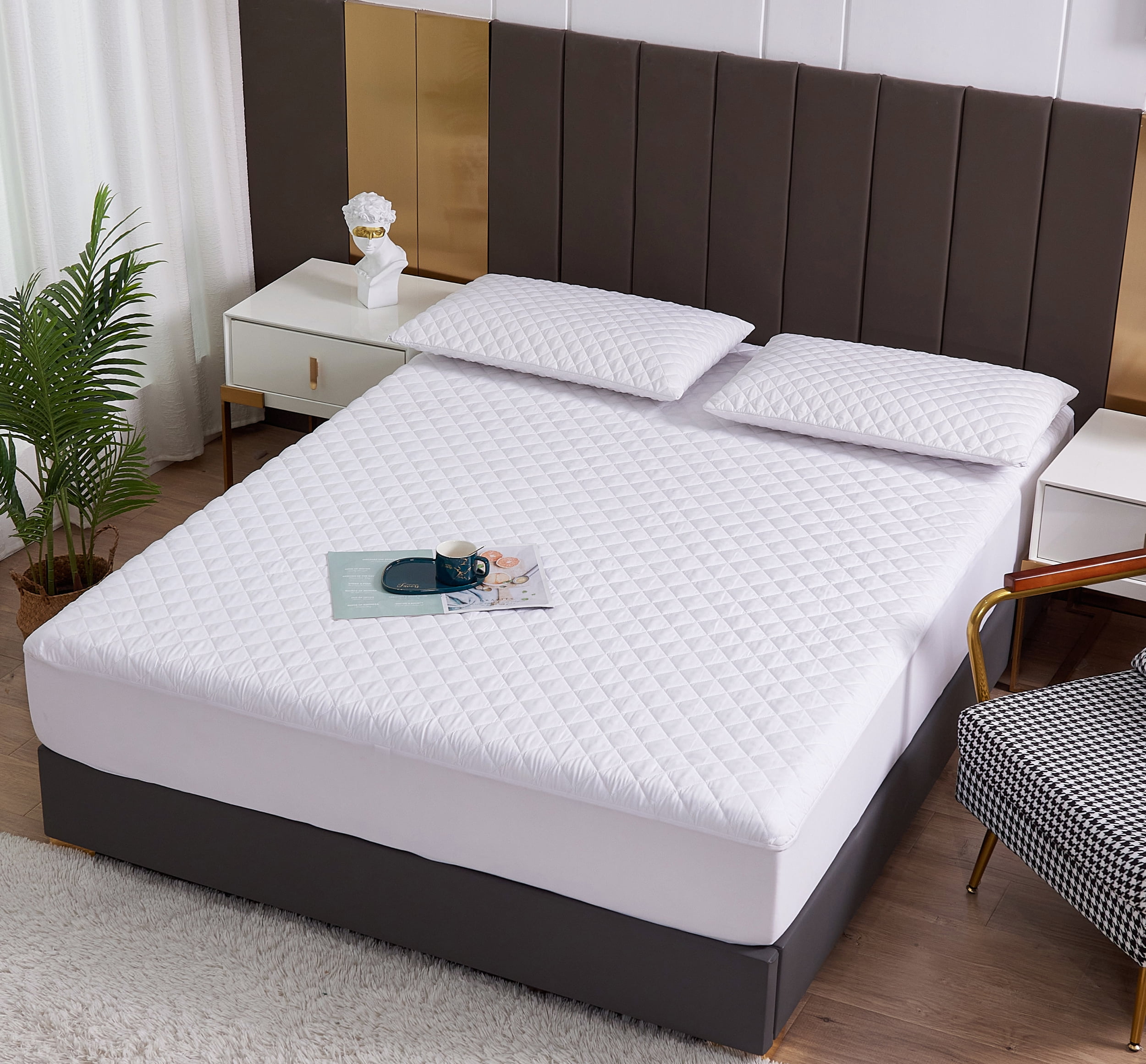 Elif California King Size Deep Fitted Mattress Protector, Waterproof ...