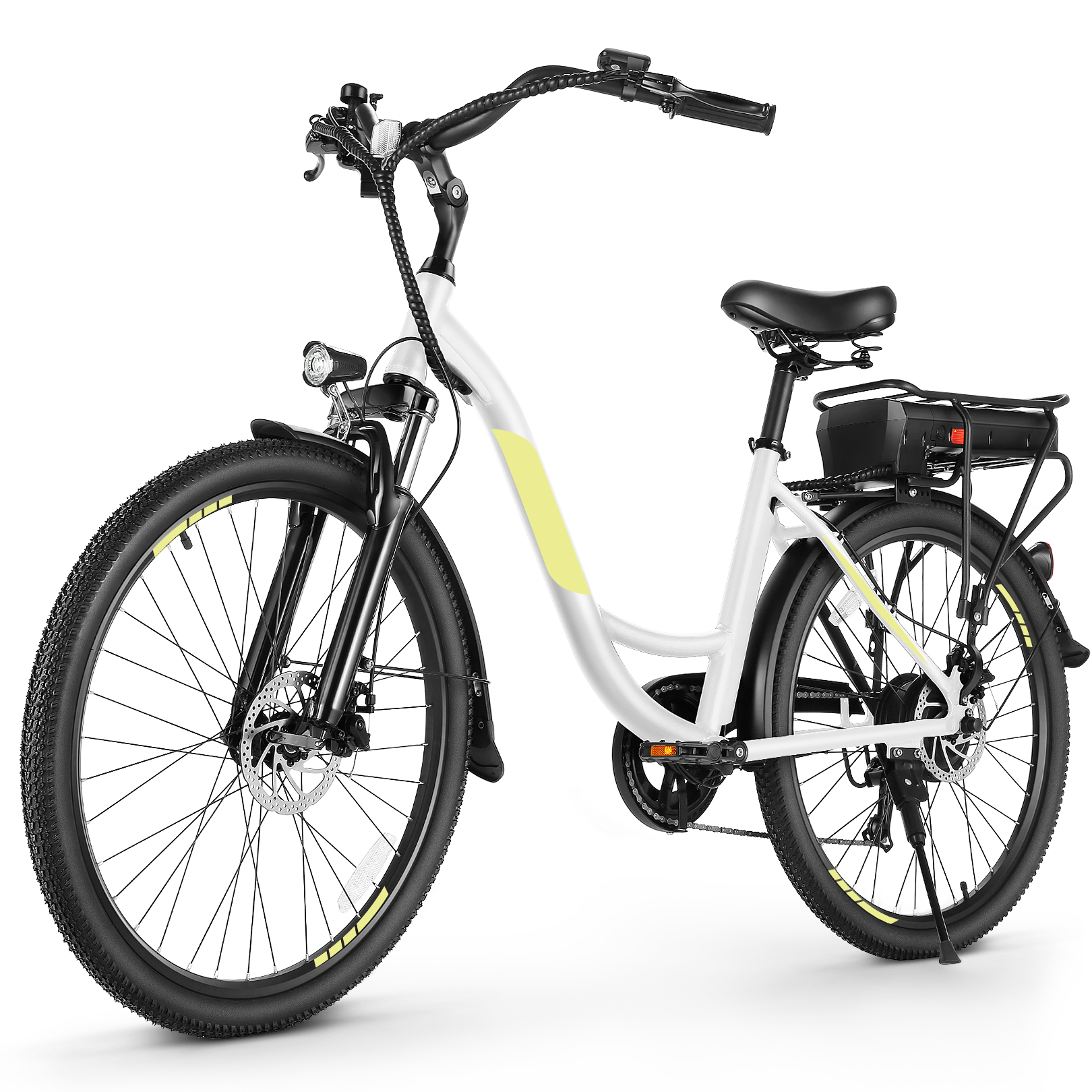 Elifine 26" Electric Bike for Adults, 350W Electric Cruiser Bike with ...