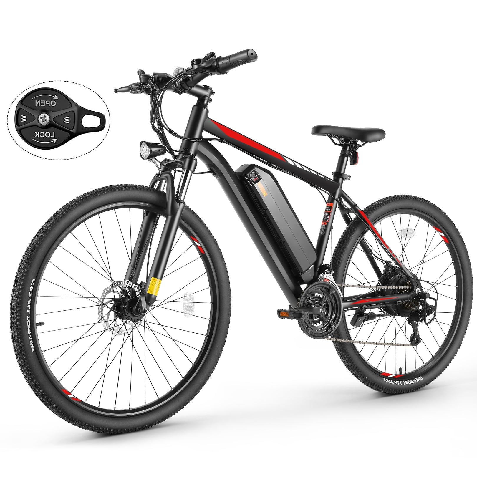 Elifine 26" Electric Bike for Adults 350W Electric Mountain Bike with 36V 10.4Ah Removable ...