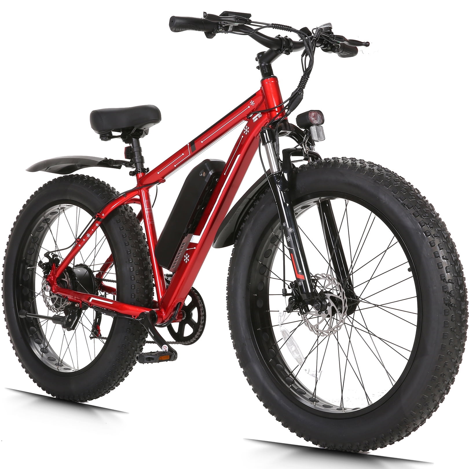 "Elifine 26""x4.0 Fat Tire Electric Bike, 500W Mountain Bicycle, 7 ...