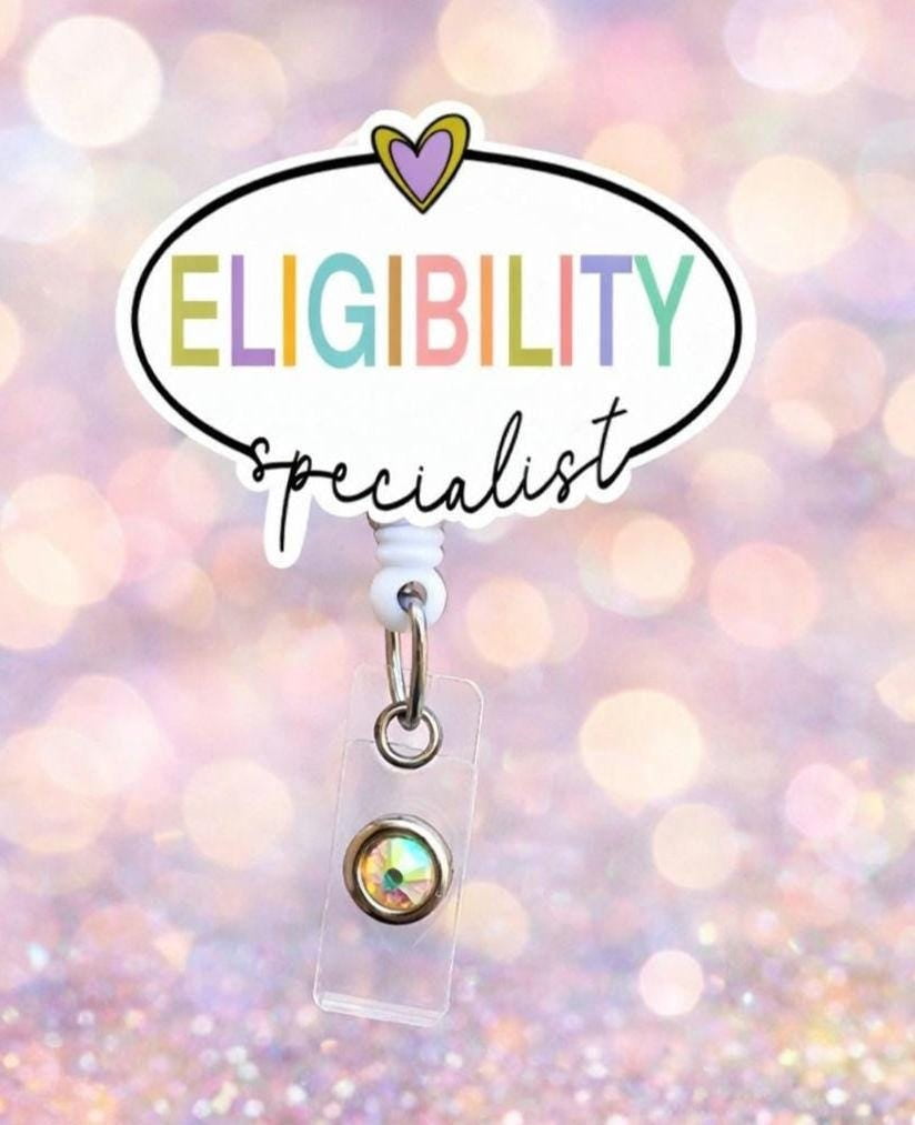 Eligibility Specialist Badge Reel, Eligibility Worker ID Badge Holder ...