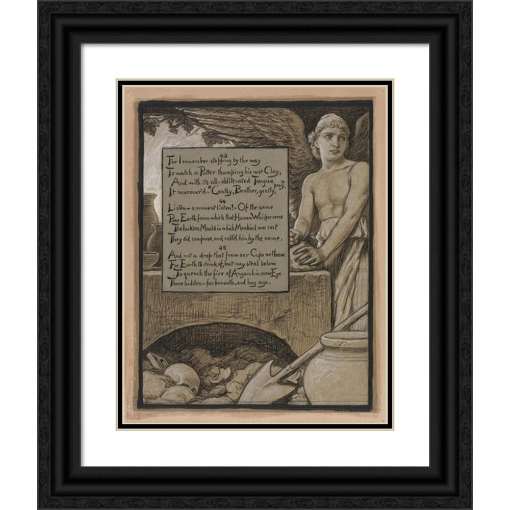 Elihu Vedder 12x14 Black Ornate Wood Framed Double Matted Museum Art ...