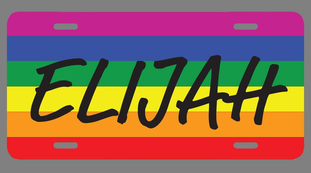 Elijah Name Pride Flag Style License Plate Tag Vanity Novelty Metal ...