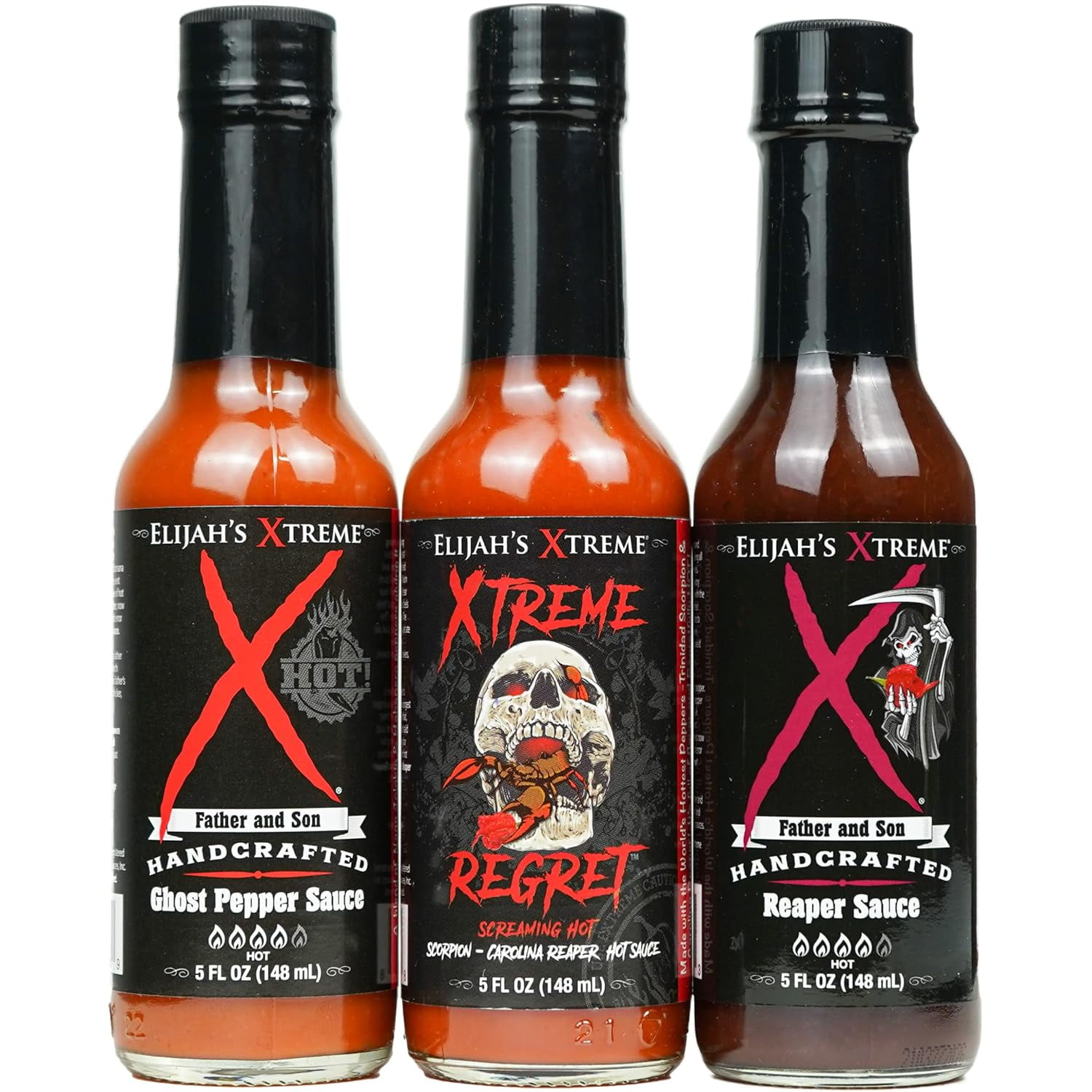 Elijah's Xtreme Trio Hot Sauce Variety Pack, Carolina Reaper Sauce ...