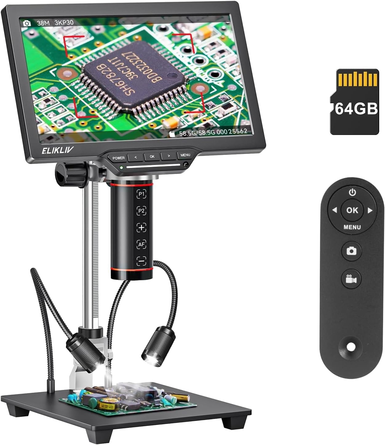 Elikliv EM3K-AF Max Autofocus Digital Microscope, 3K Resolution ...