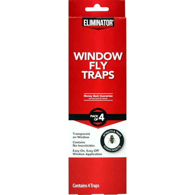 Eliminator 4 Pack Clear Window Fly Trap, Solid Flying Insect Traps ...