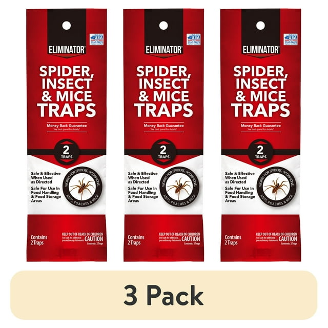(3 pack) Eliminator Single Use Spider & Insect Traps, 2 Count - Walmart.com