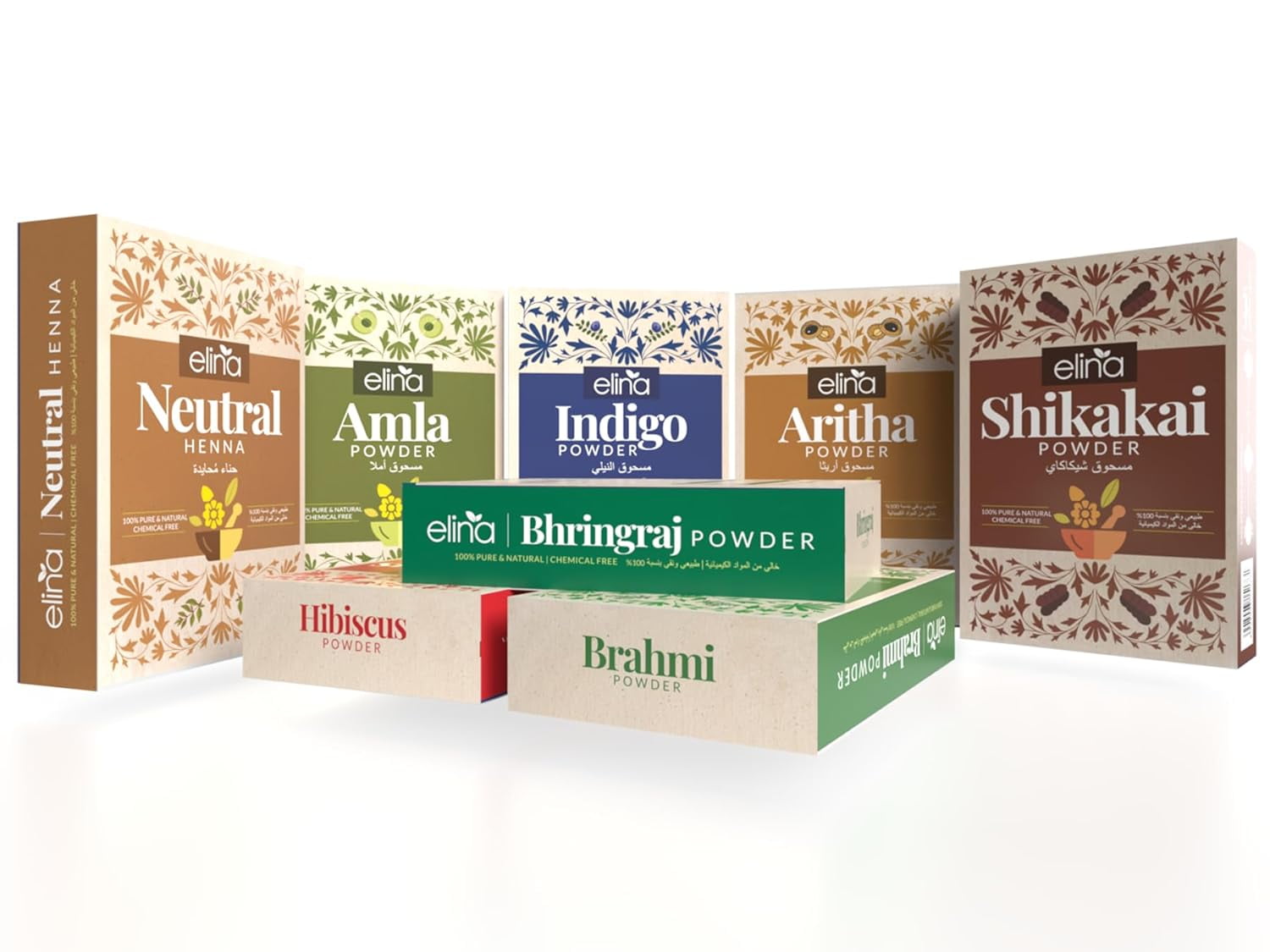 Elina 100 Pure Herbal Hair Care Powders Ammonia Barium free Hair Color ...