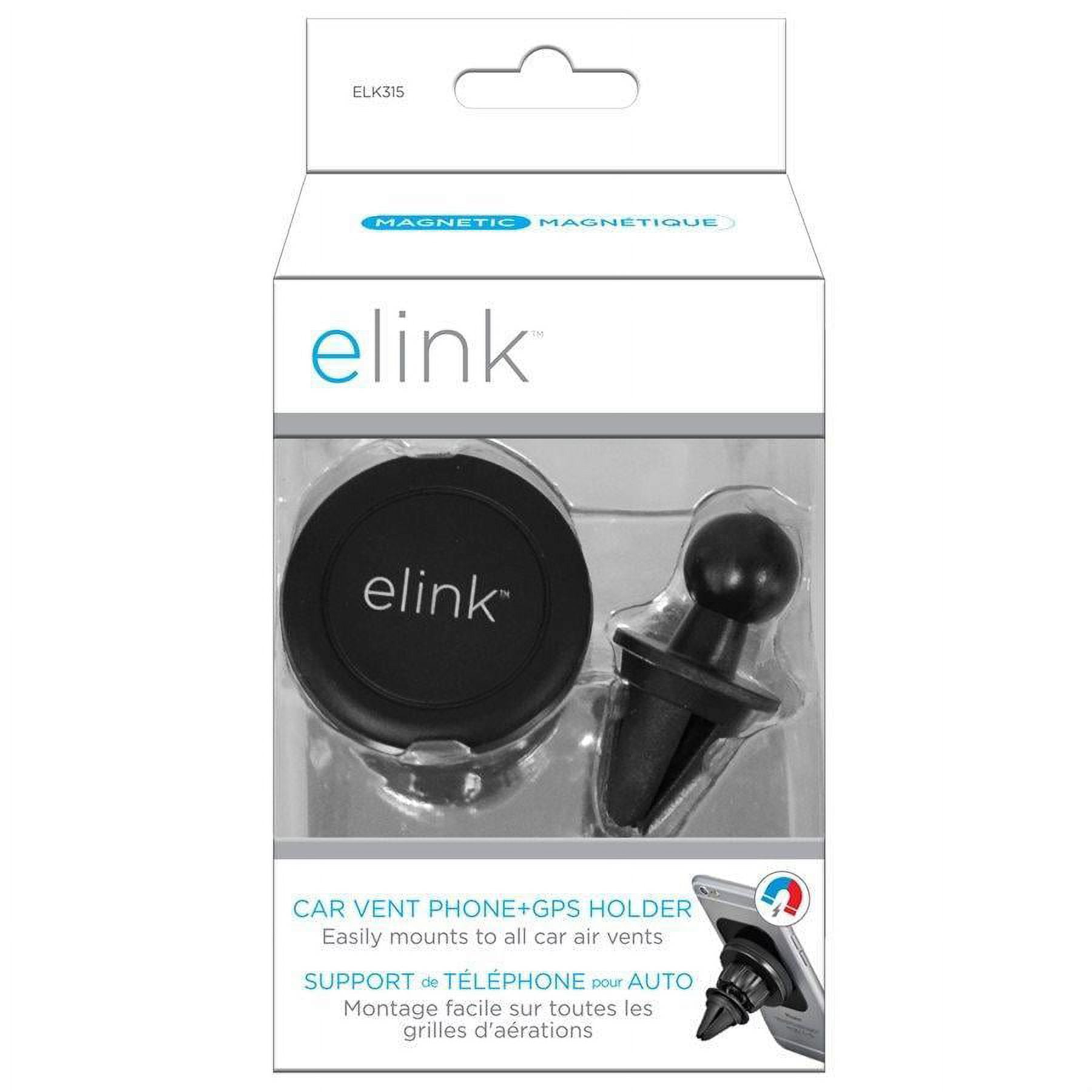 Elink ELK315 Magnetic Cell Phone Holder for Car Ventilation Grid, Black ...