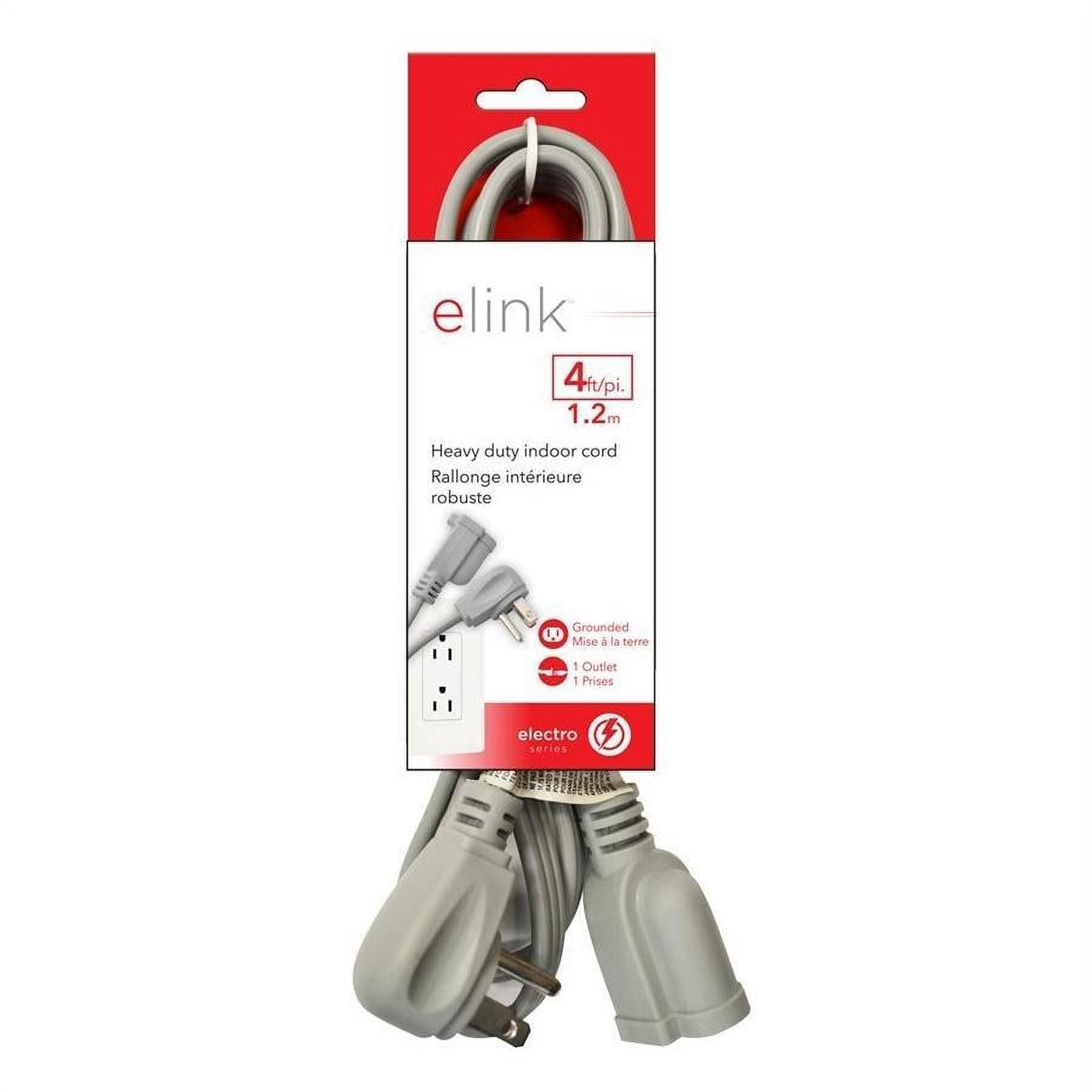 Elink EX-520 - Indoor Heavy Duty Electric Extension Cable with Grounded ...