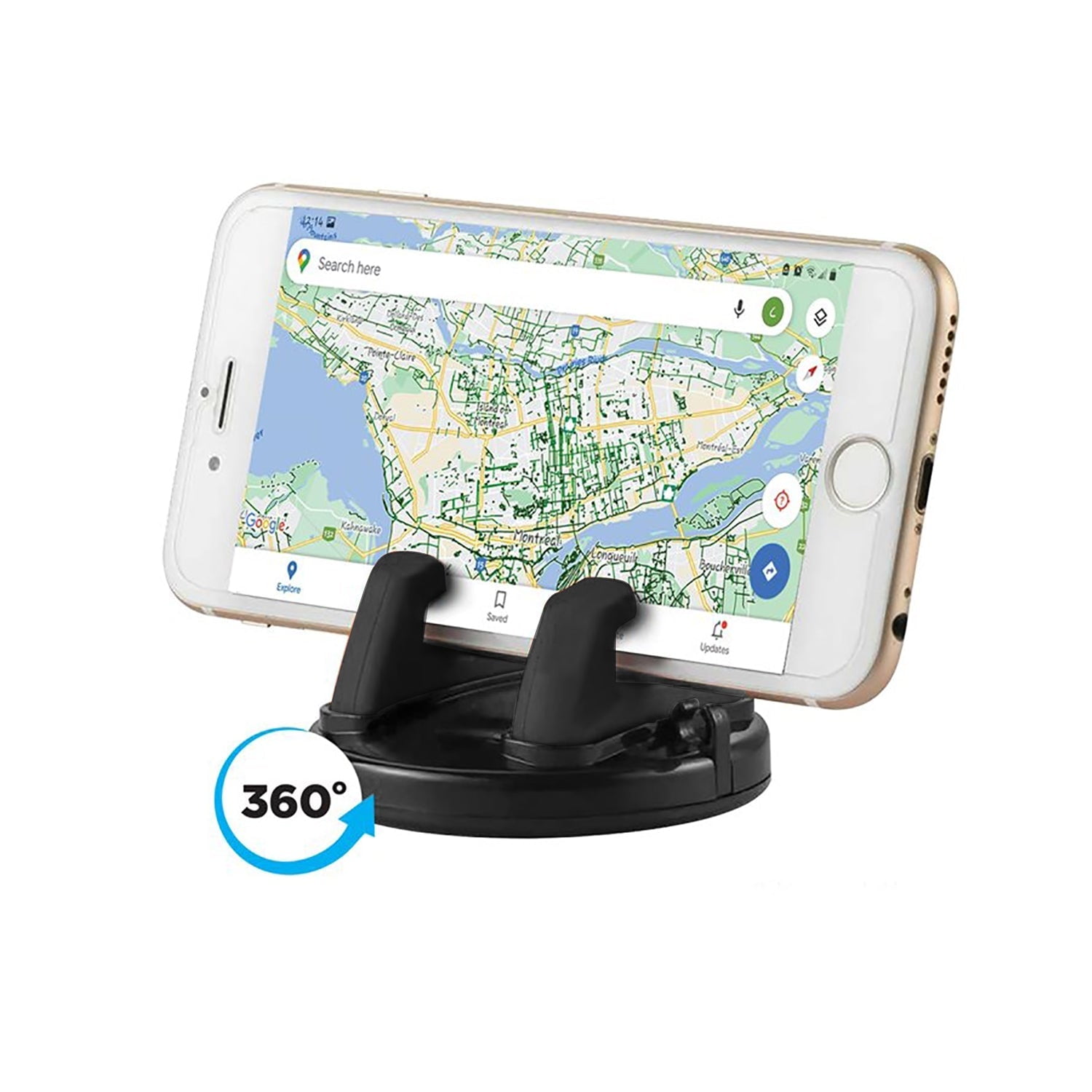 Elink - Rotating Phone Holder with Reusable Adhesive Base, Black ...