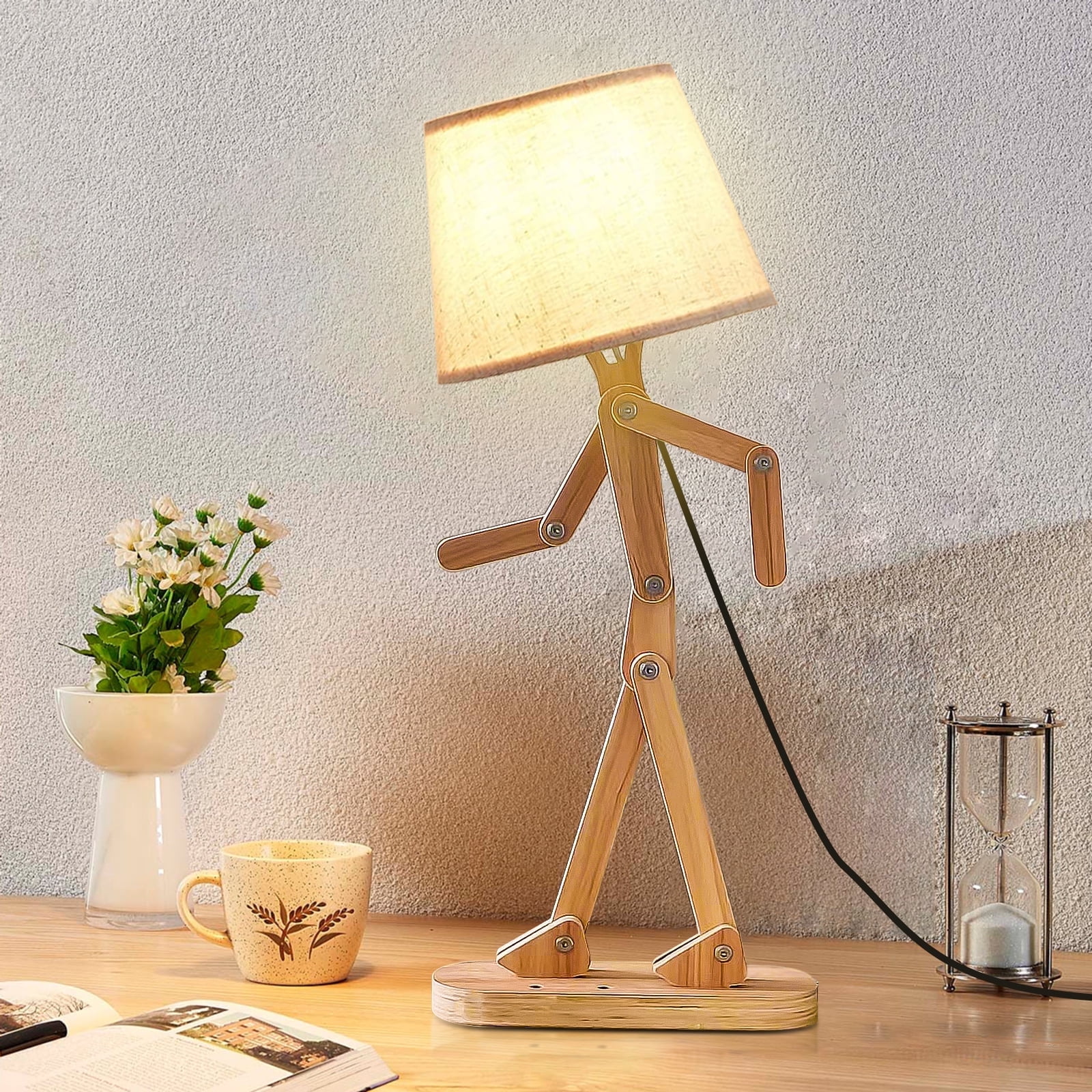 Elinkume Cute Desk Lamp, Bedroom Reading Bedside Lamp - Creative Swing ...