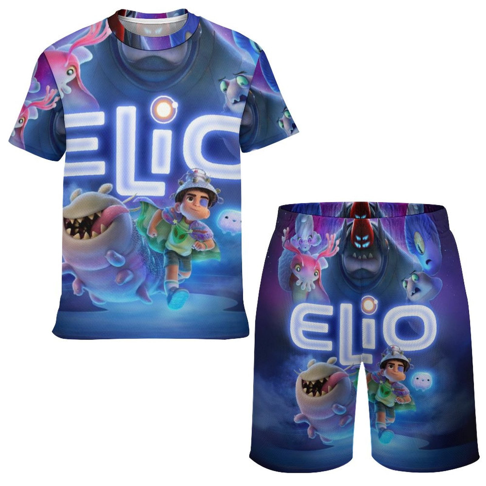 Elio Kids Short Sleeve T-Shirt And Mesh Shorts Outfit Set for Boys ...