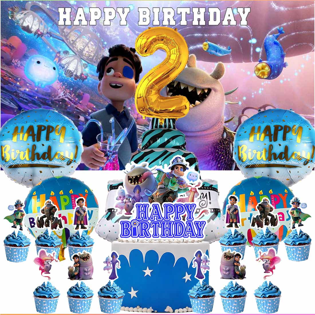 Elio Party Supplies Decor 2nd Kit Balloons Birthday Cake Topper Banner ...