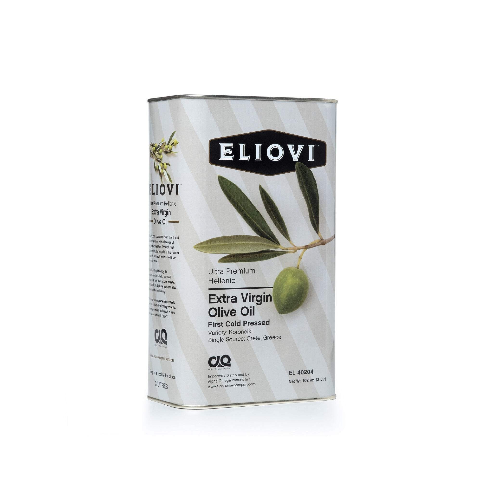 Eliovi Extra Virgin Olive Oil from Greece - First Cold-Pressed Koroneiki Olives, 101.4 Fl. Oz ...