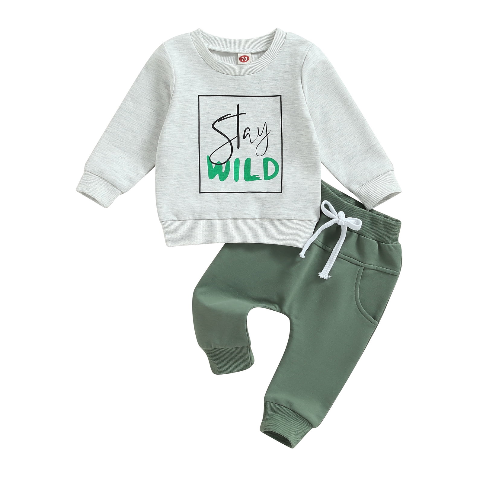 Elippeo Baby Boys Pants Set 6M 12M 18M 24M 3Y Long Sleeve Crew Neck ...