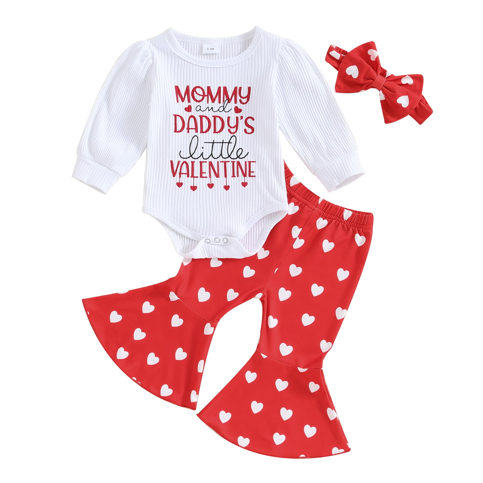 Elippeo My First Valentines Day Baby Girl Outfit 3M 6M 12M 18M Mommy Daddy's Little Valentines ...