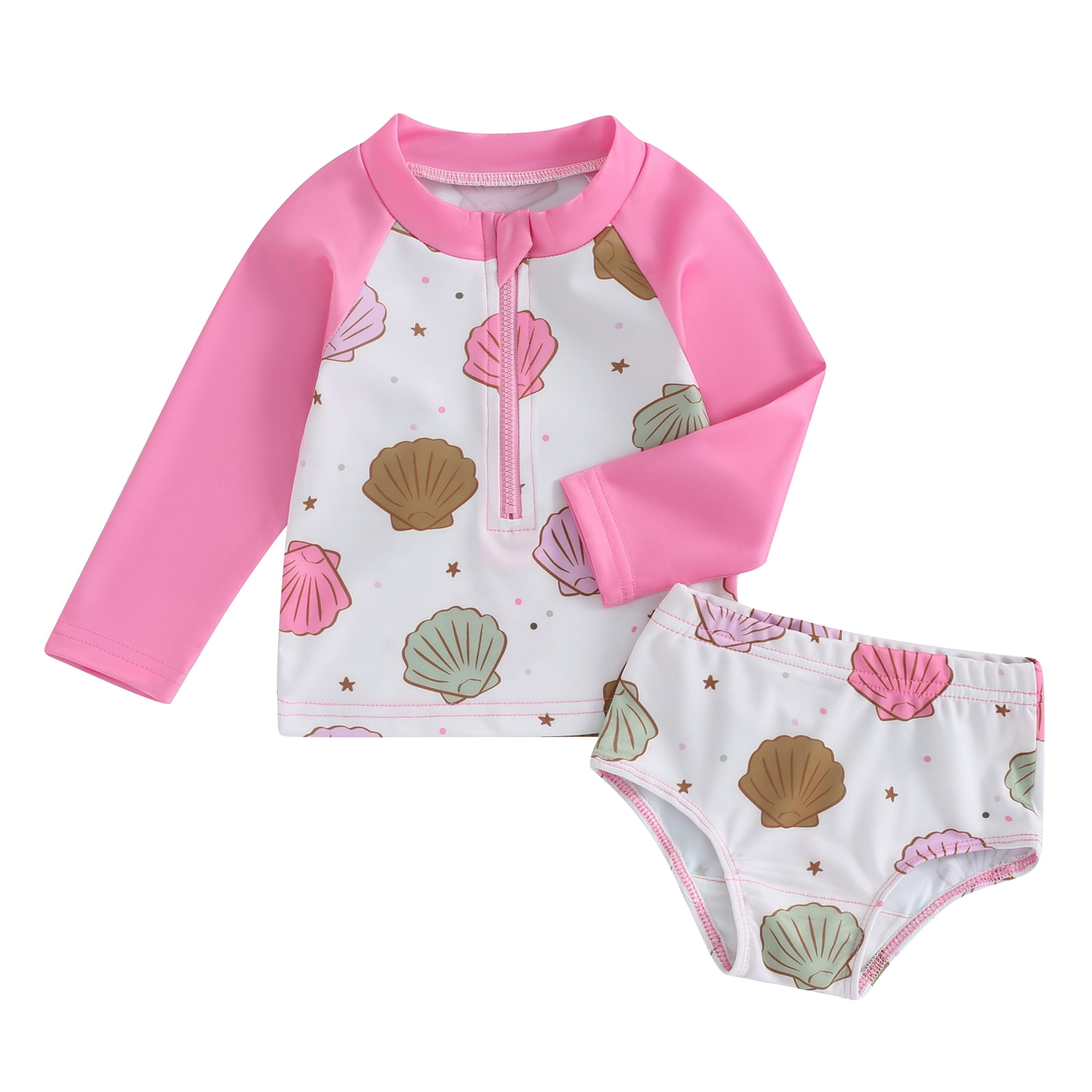 Elippeo Girls' Rash Guard Set 0-5 Years 2 Piece Swimsuit Set, Quick Dry ...