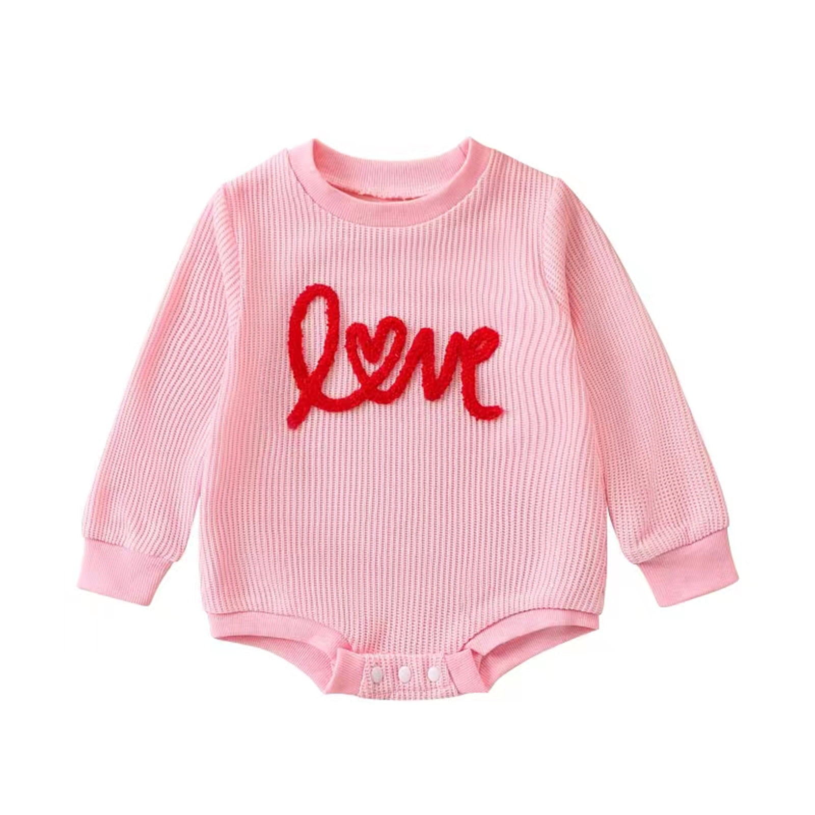 Elippeo Newborn Baby Girl Valentines Day Outfit 3M 6M 9M 12M Infant Onesie Romper Long Sleeve ...