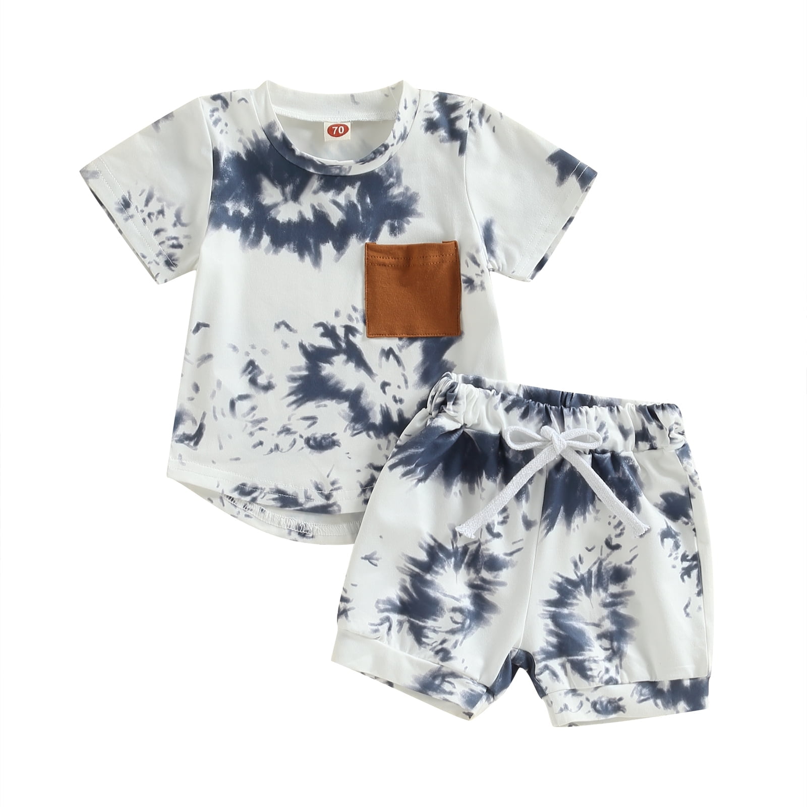 Walmart Toddler Boys Tie-dye Summer Outfit Set, Crew Neck T-shirt & Shorts, 0-3 Years - Walmart.com