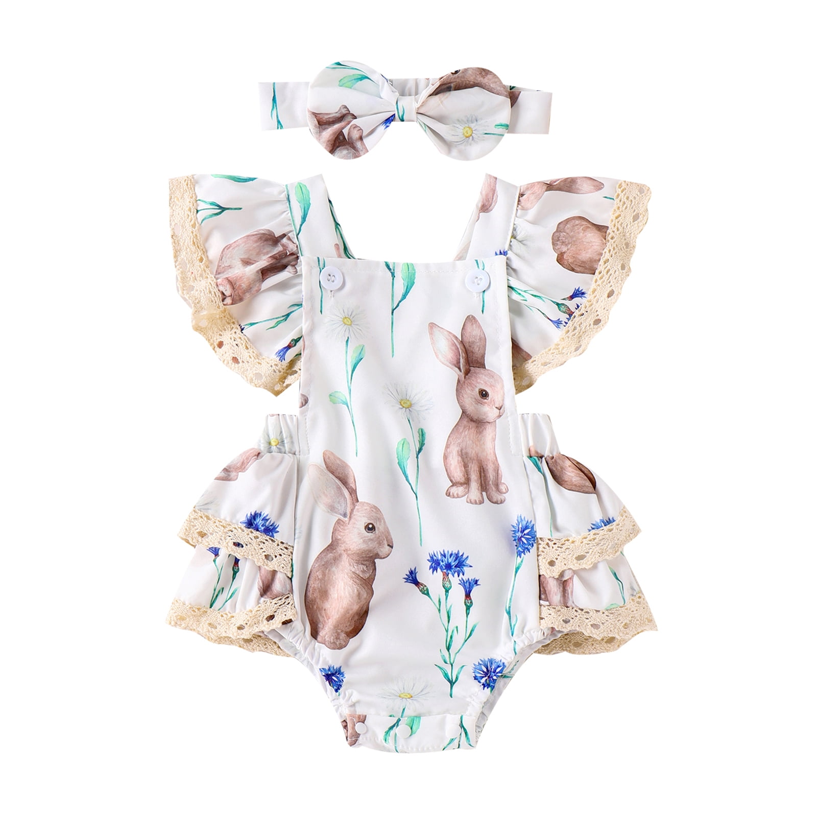 Elippeo Summer Easter Infant Baby Girl Outfits 3 6 9 12 18 Months Fly ...