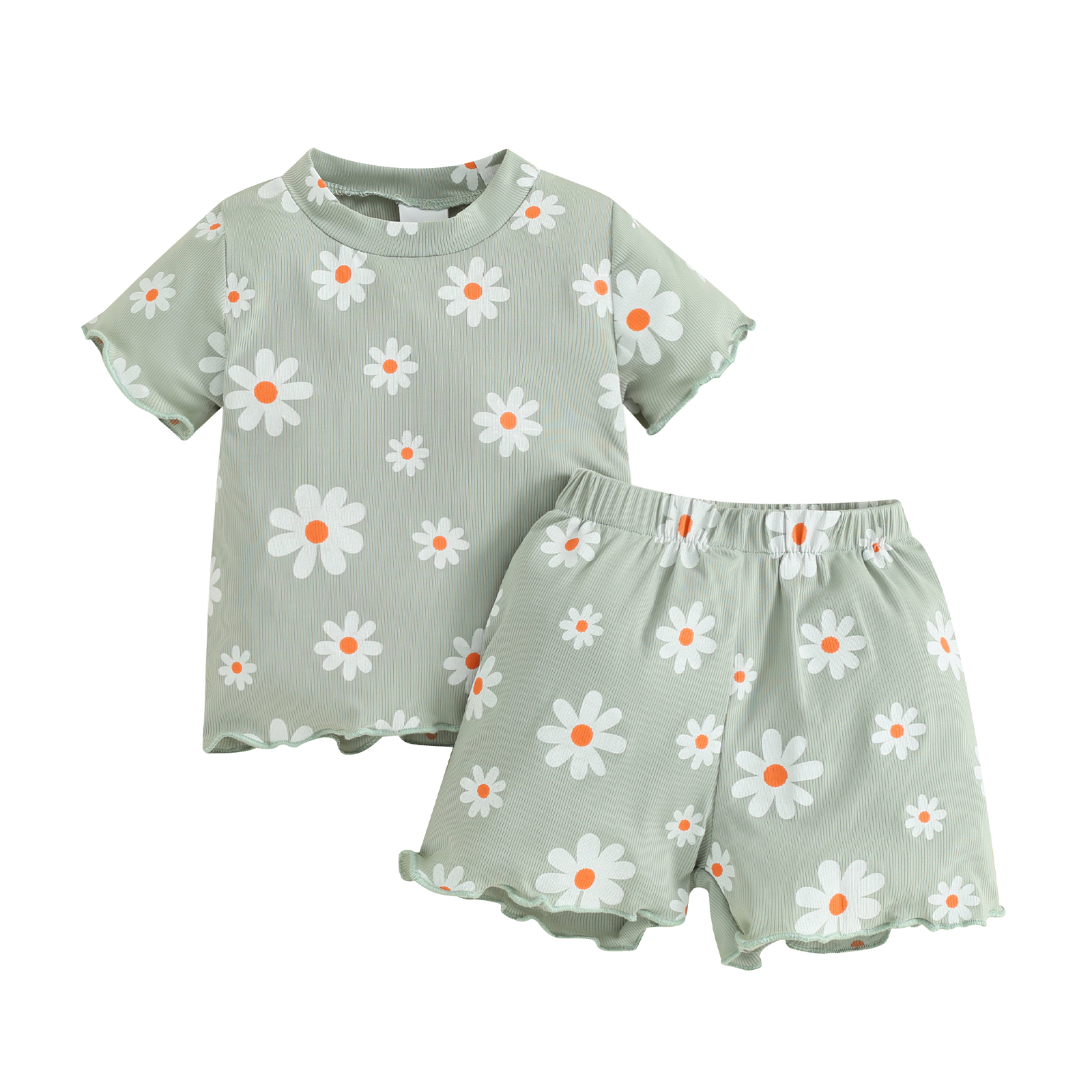 Elippeo Toddler Girl Summer Outfit 0-3 Years Floral Print Crew Neck Short Sleeve T-Shirts Tops ...