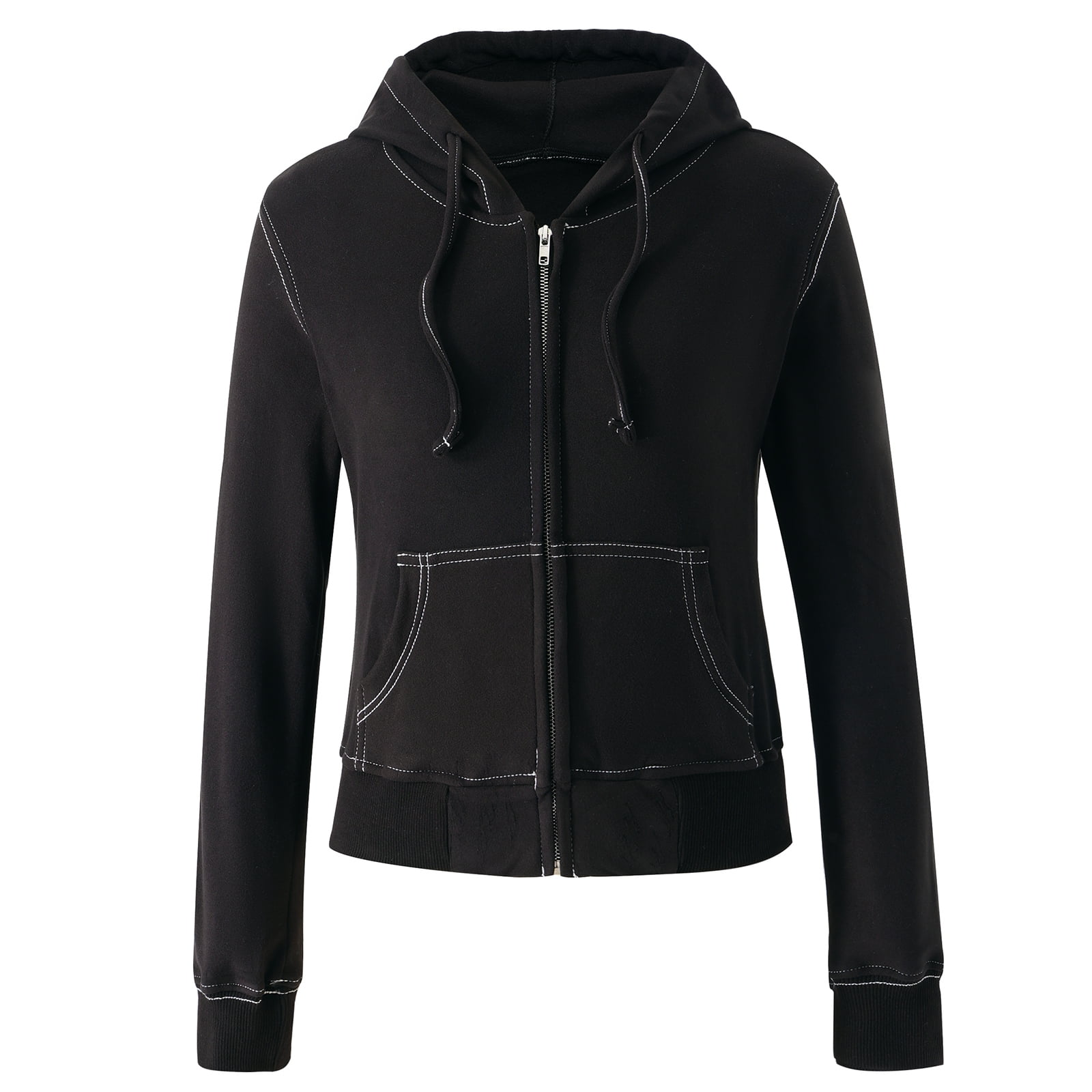 Elippeo Women Sewing Thread Coat 2000s Aesthetic Women Long Sleeve Crop ...