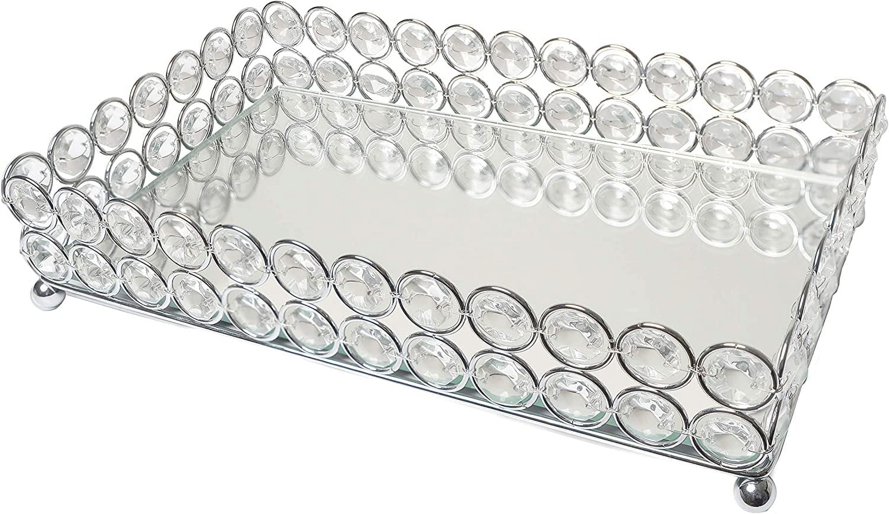 Elipse Crystal Decorative Mirrored Jewelry or Makeup Cosmetic Perfume ...