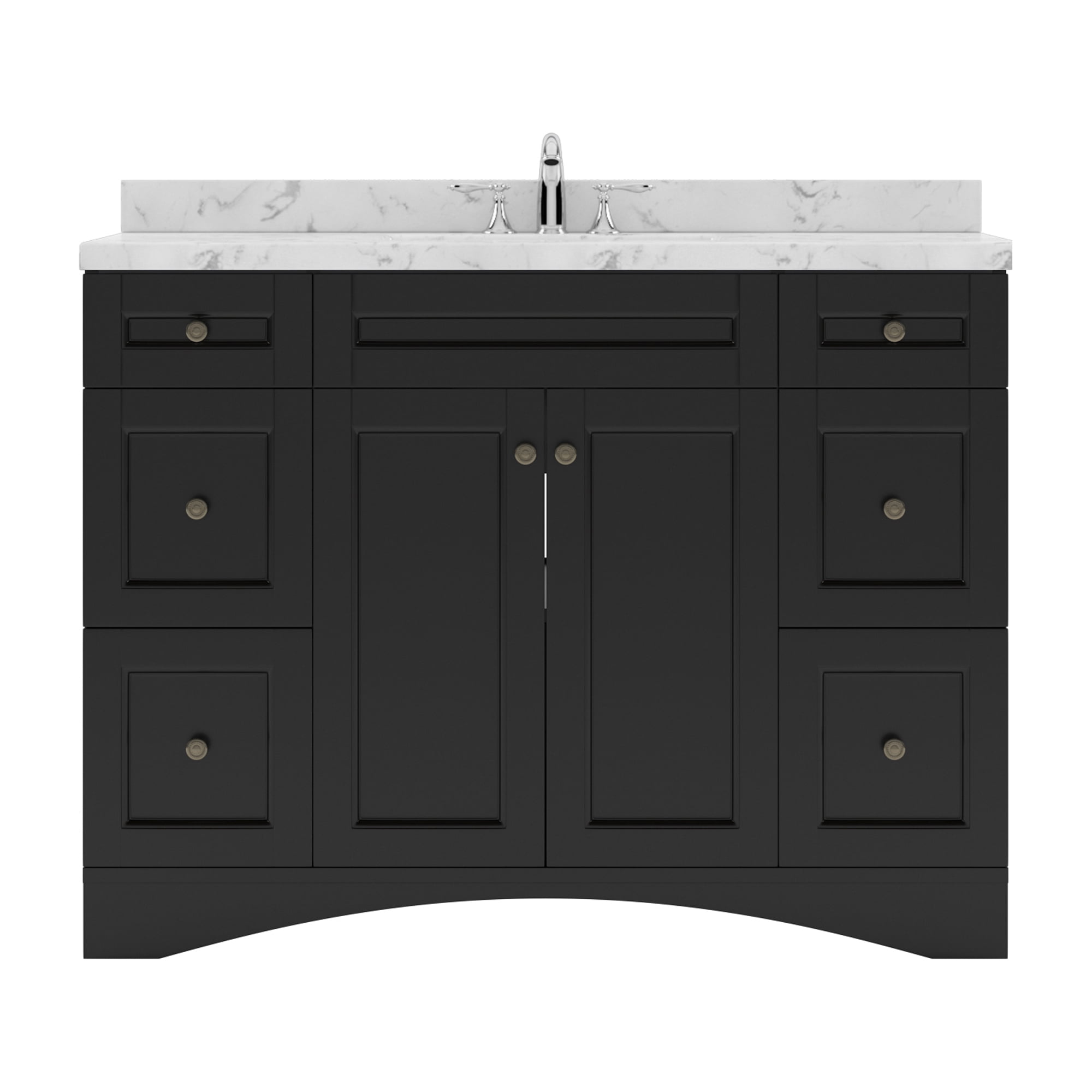 Elise 48" Single Bath Vanity in Espresso with Cultured Marble Quartz ...