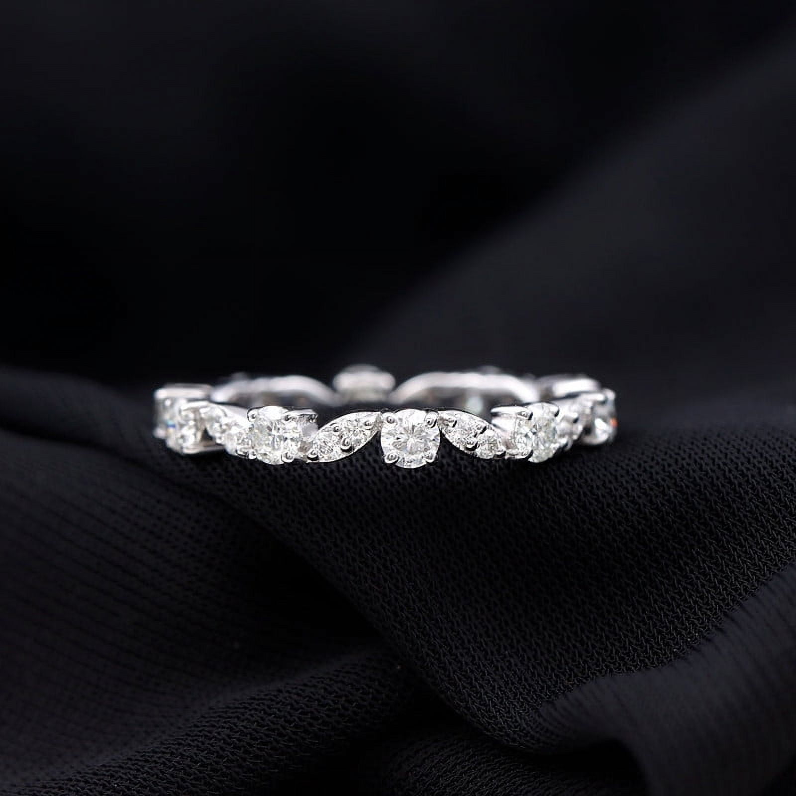 Elise Jewel 1.3 Ct Round Cut Engagement Rings - 14K White Gold Plated ...