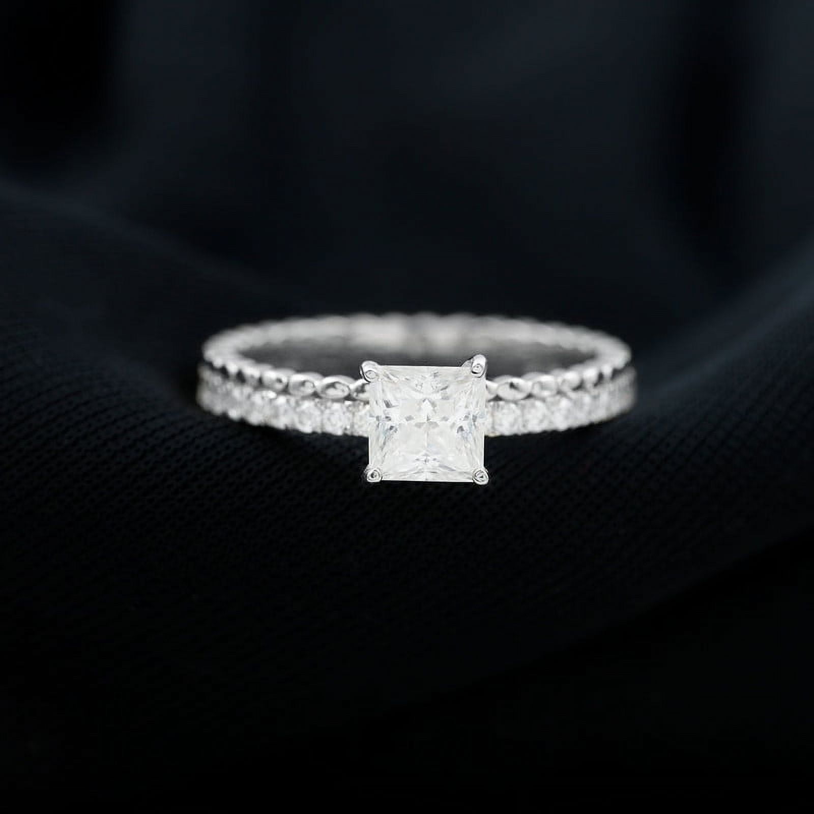 Elise Jewel 1.4 Ct Princess Cut Diamond Wedding Ring - 14k White Gold ...