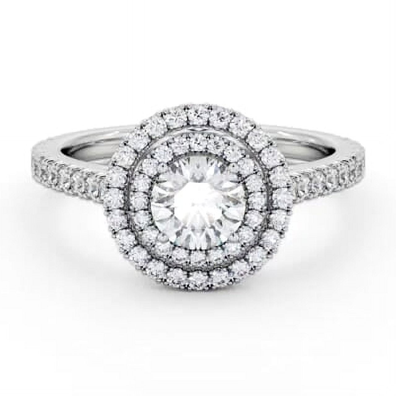 Elise Jewel 1.4 Ct Round Cut Lab Created Simulated Diamond - 14K White Gold Plated Wedding ...