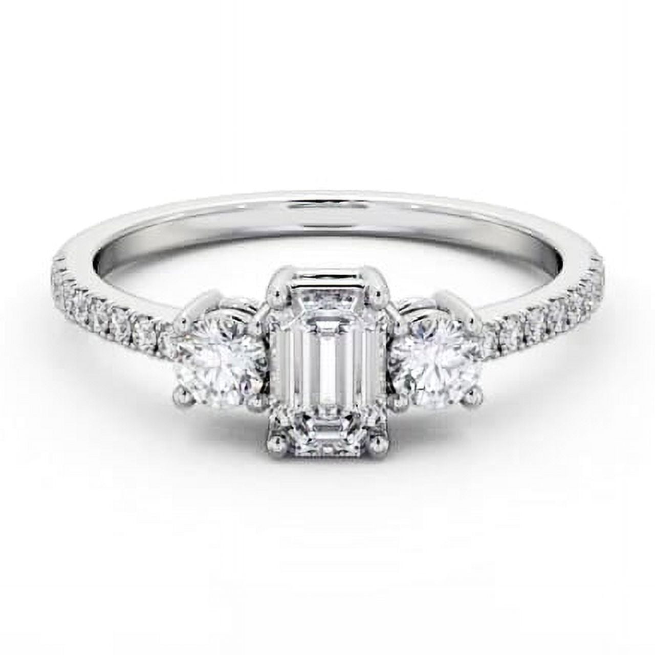 Elise Jewel 1.5 Ct Emerald Cut Lab Created Simulated Diamond Ring - 14K White Gold Plated ...