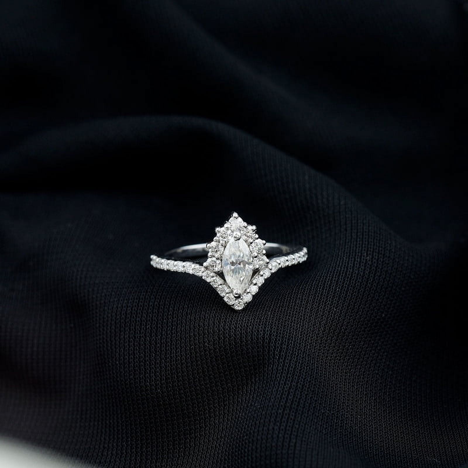 Elise Jewel 1.5 Ct Marquise Cut Diamond Rings - 14K White Gold Plated ...