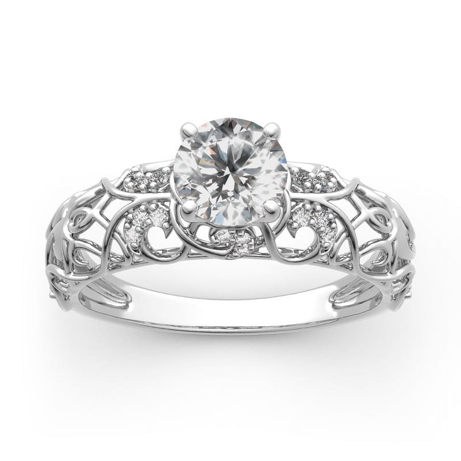 Elise Jewel 1.55 Ct Round Cut Diamond Rings - 14K White Gold Plated ...
