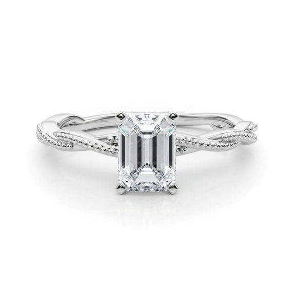 Elise Jewel 1.69 Ct Emerald Cut VVS1/D Lab Created Diamond Engagement ...