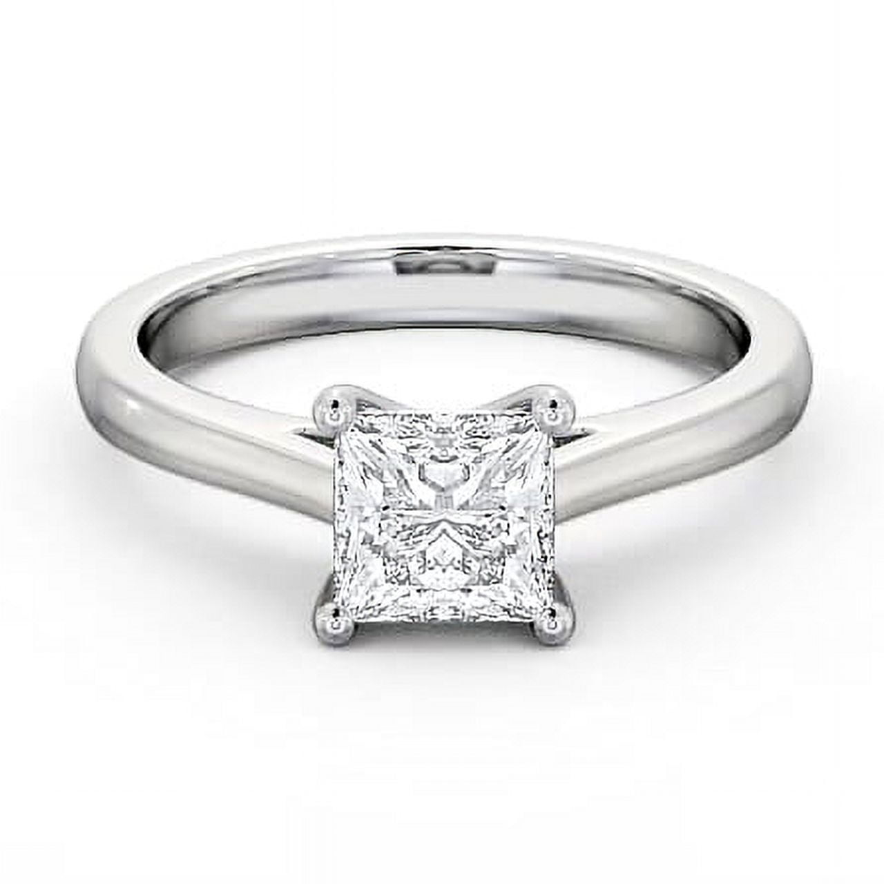 Elise Jewel 1.7 Ct Princess Cut Lab Diamond Rings - 14K White Gold ...