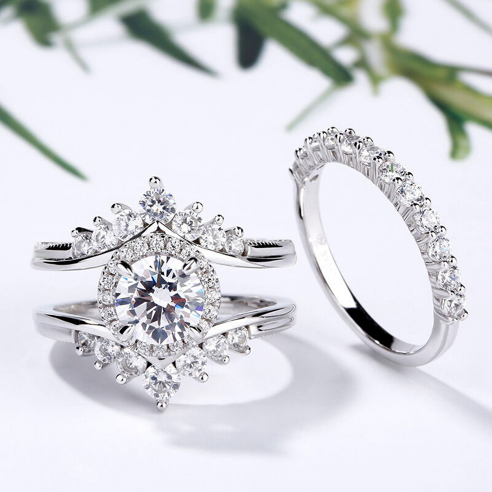 Elise Jewel 1.7 Ct Round Cut Diamond Ring for Women's - 14K White Gold ...