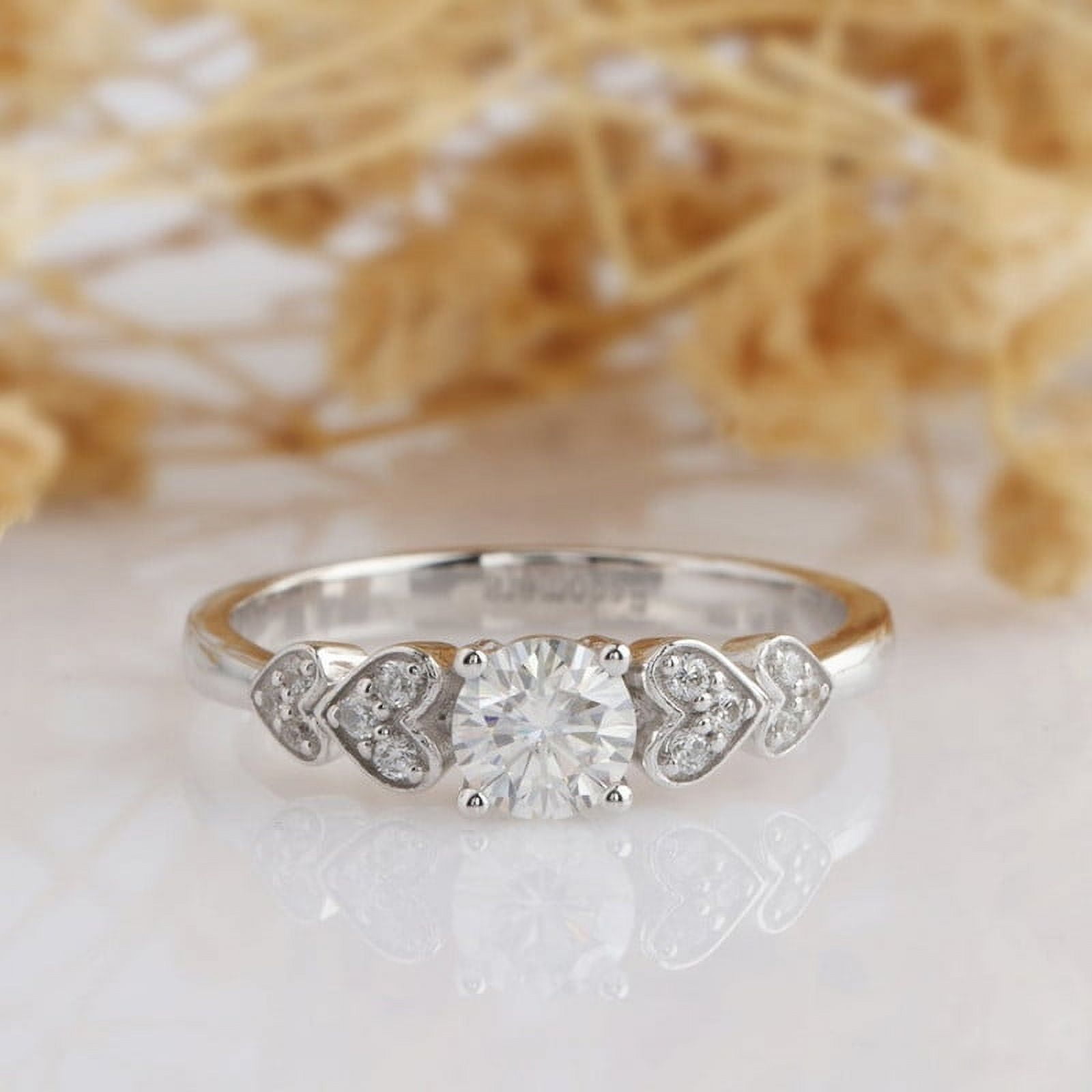 Elise Jewel 1.7 Ct Round Cut Diamond Ring for Women's - 14K White Gold ...