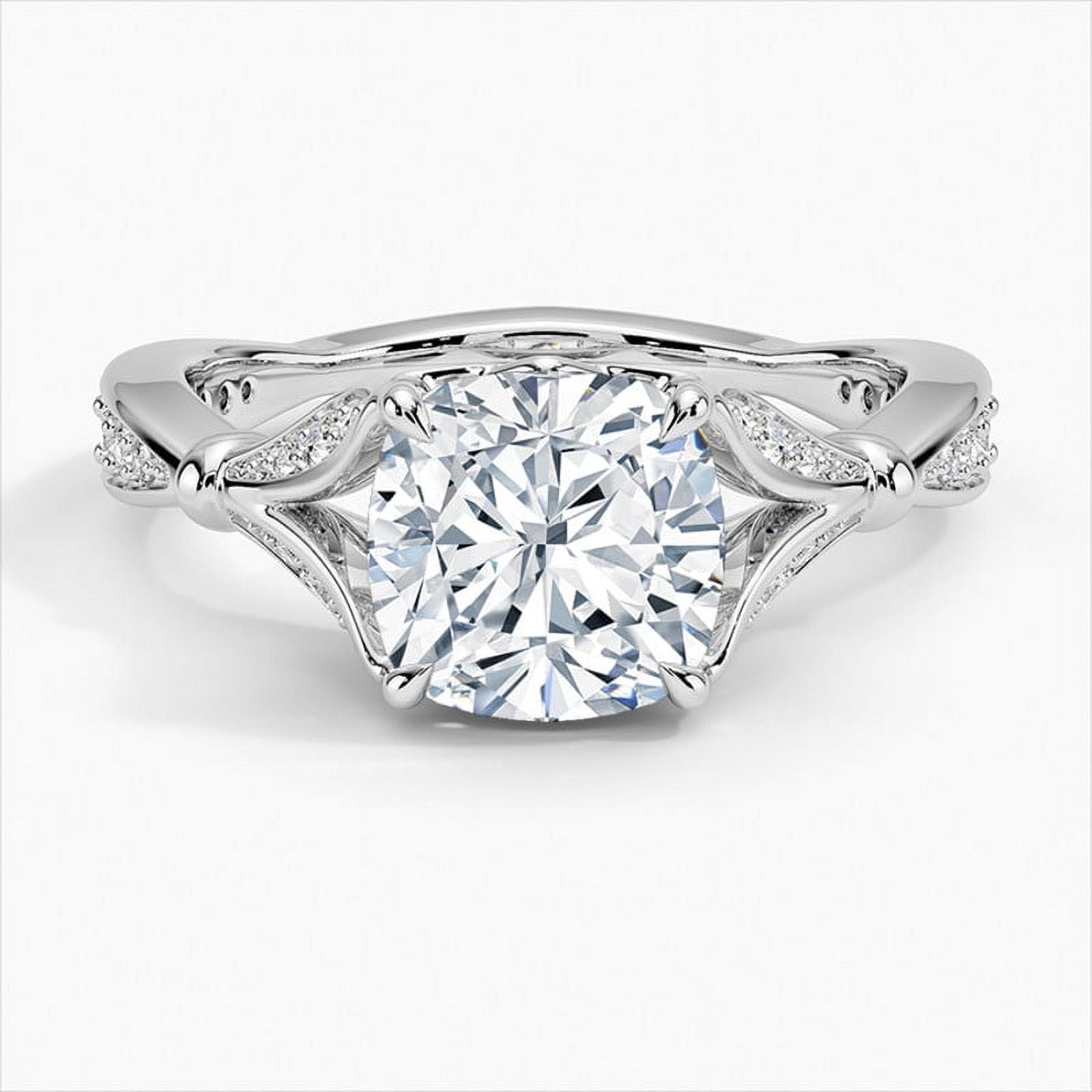 Elise Jewel 1.73 Ct Cushion Cut Diamond Ring for Women - 14K White Gold ...