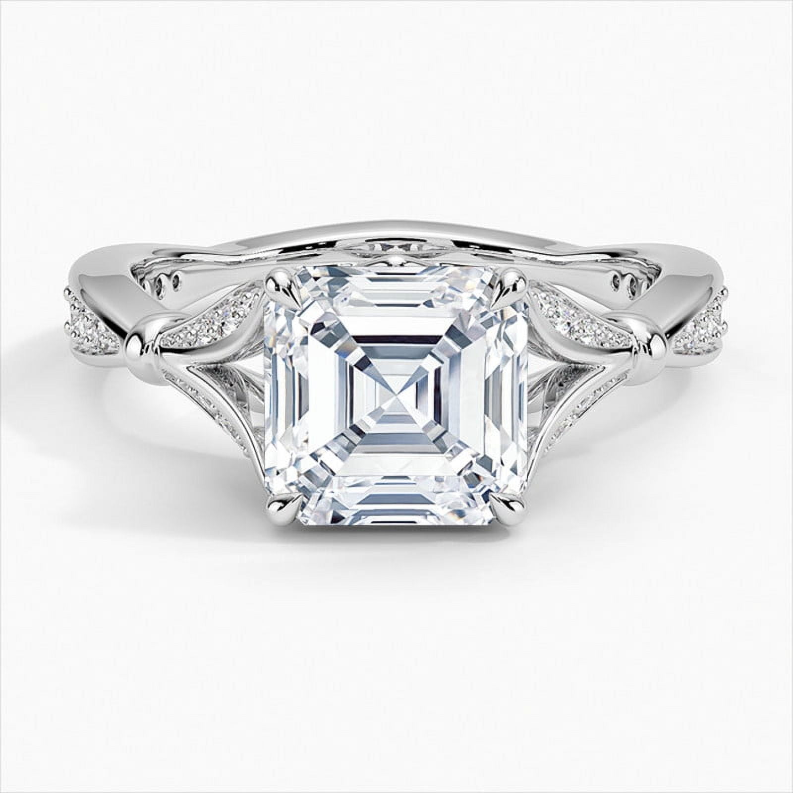 Elise Jewel 1.73 Ct Excellent Asscher Cut Diamond Ring - 14K White Gold ...