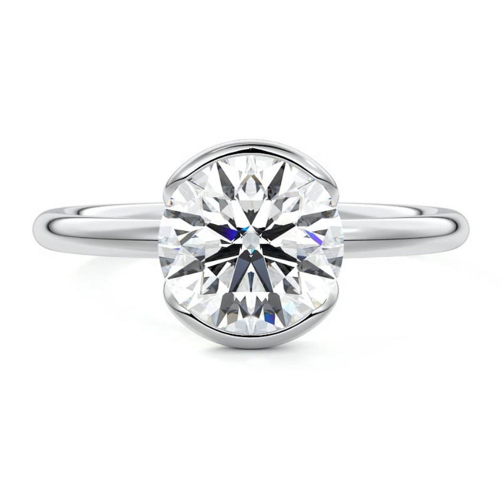 Elise Jewel 1.73 Ct Lab Created Simulated Diamond Ring - VVS1/D Round Cut in 14K White Gold ...