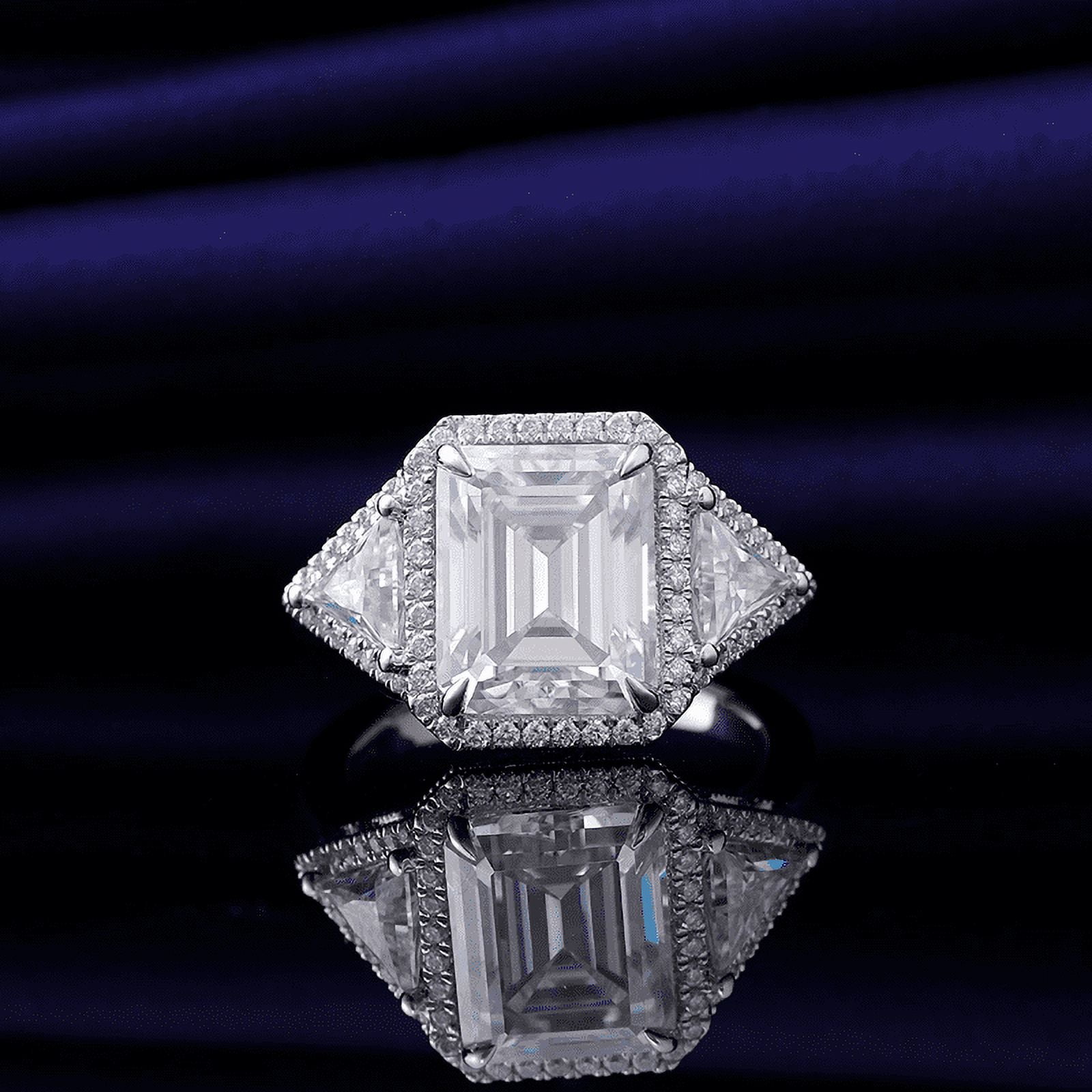 Elise Jewel 1.8 Ct Emerald Cut Diamond Ring for Women's - 14K White ...