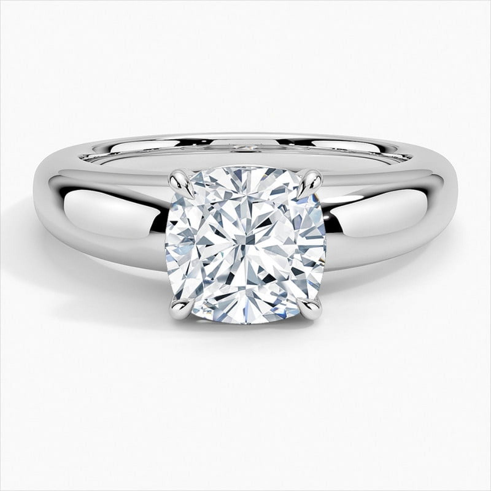 Elise Jewel 1.82 Ct Cushion Cut Diamond Ring - 14K White Gold Pated ...