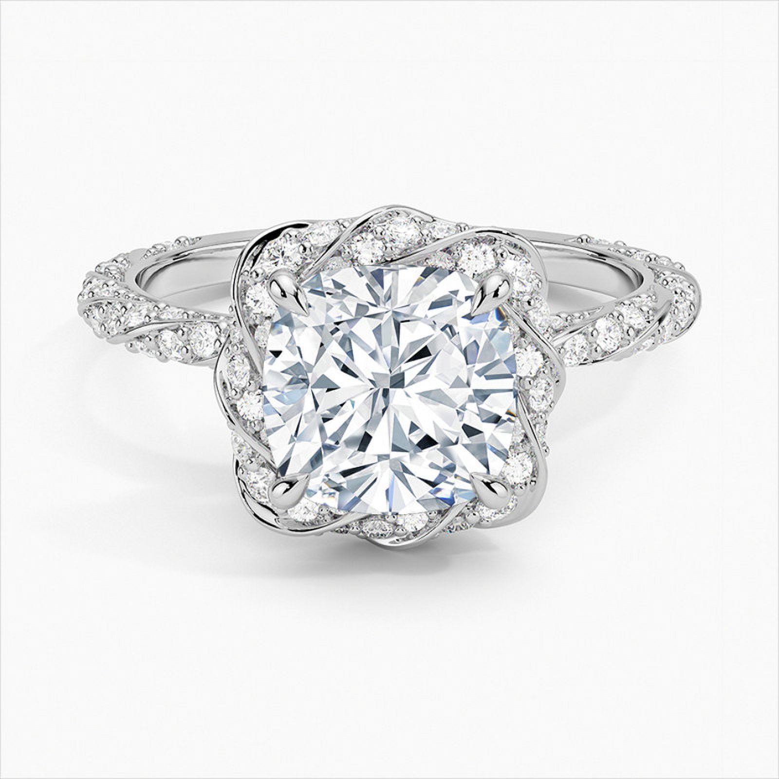 Elise Jewel 1.83 Ct Excellent Cushion Cut Diamond Ring - Crafted in ...