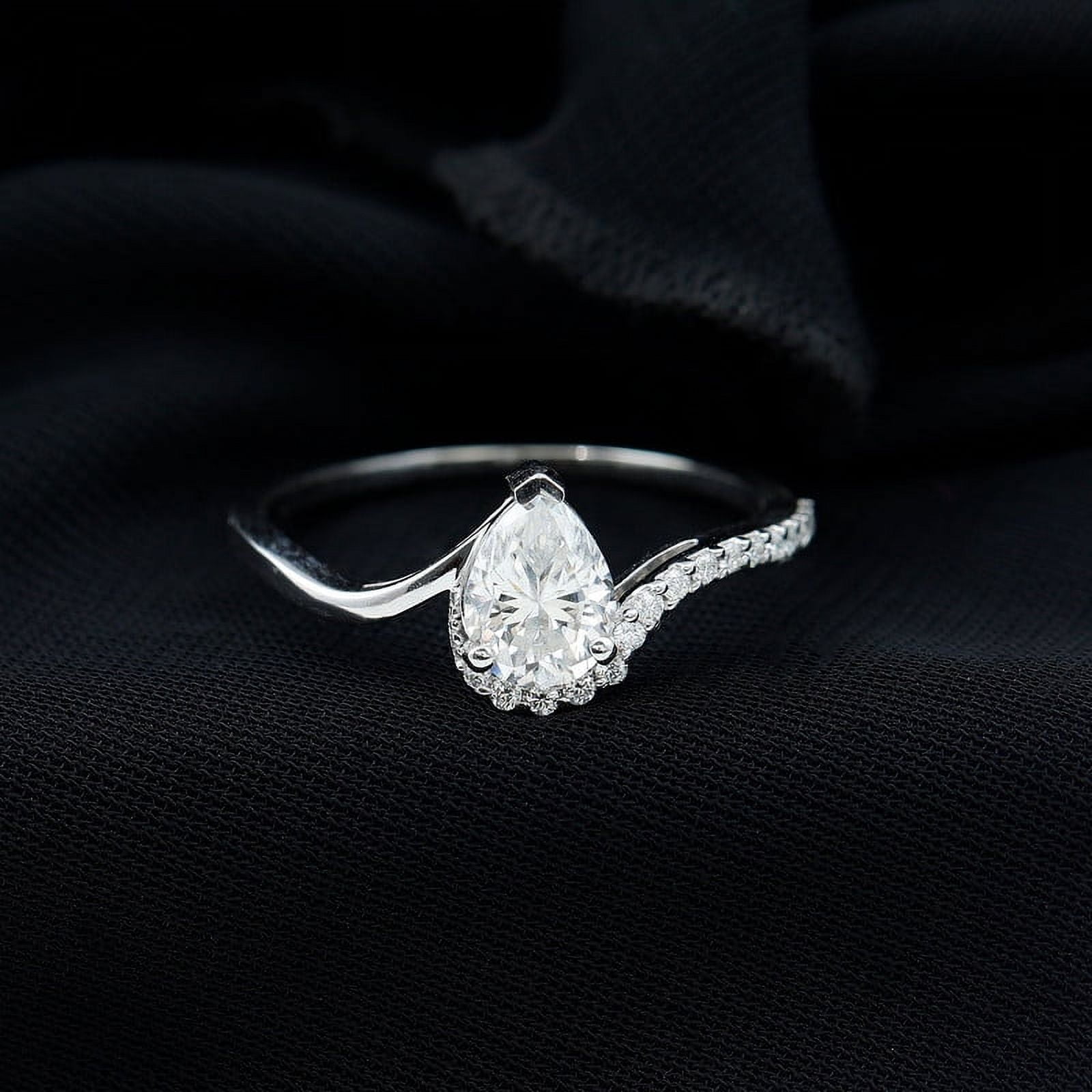 Elise Jewel 1.9 Ct Pear Cut Excellent Diamond Rings - 14K White Gold ...