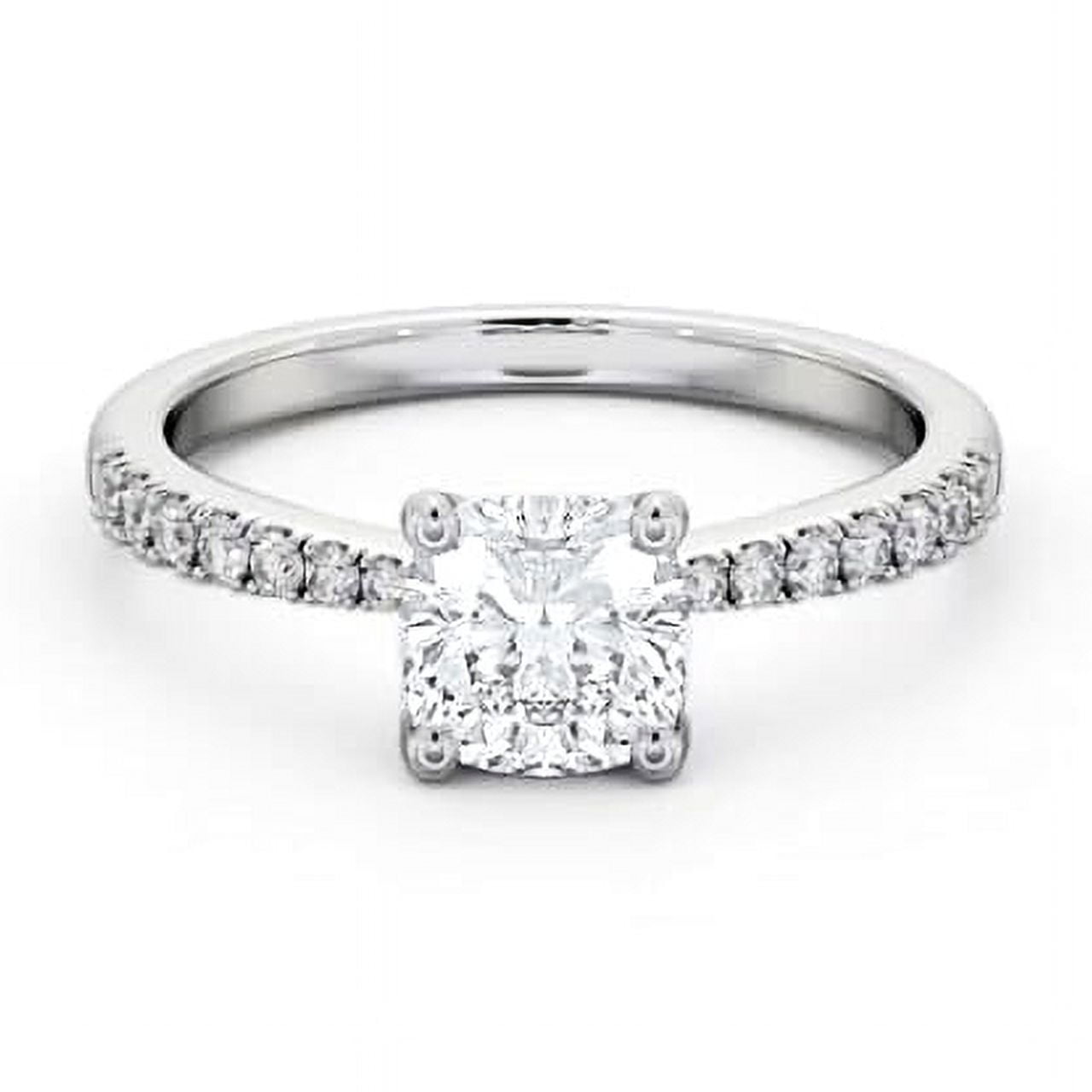Elise Jewel 1.9 Ct Princess Cut Diamond Rings - 14K White Gold Plated ...